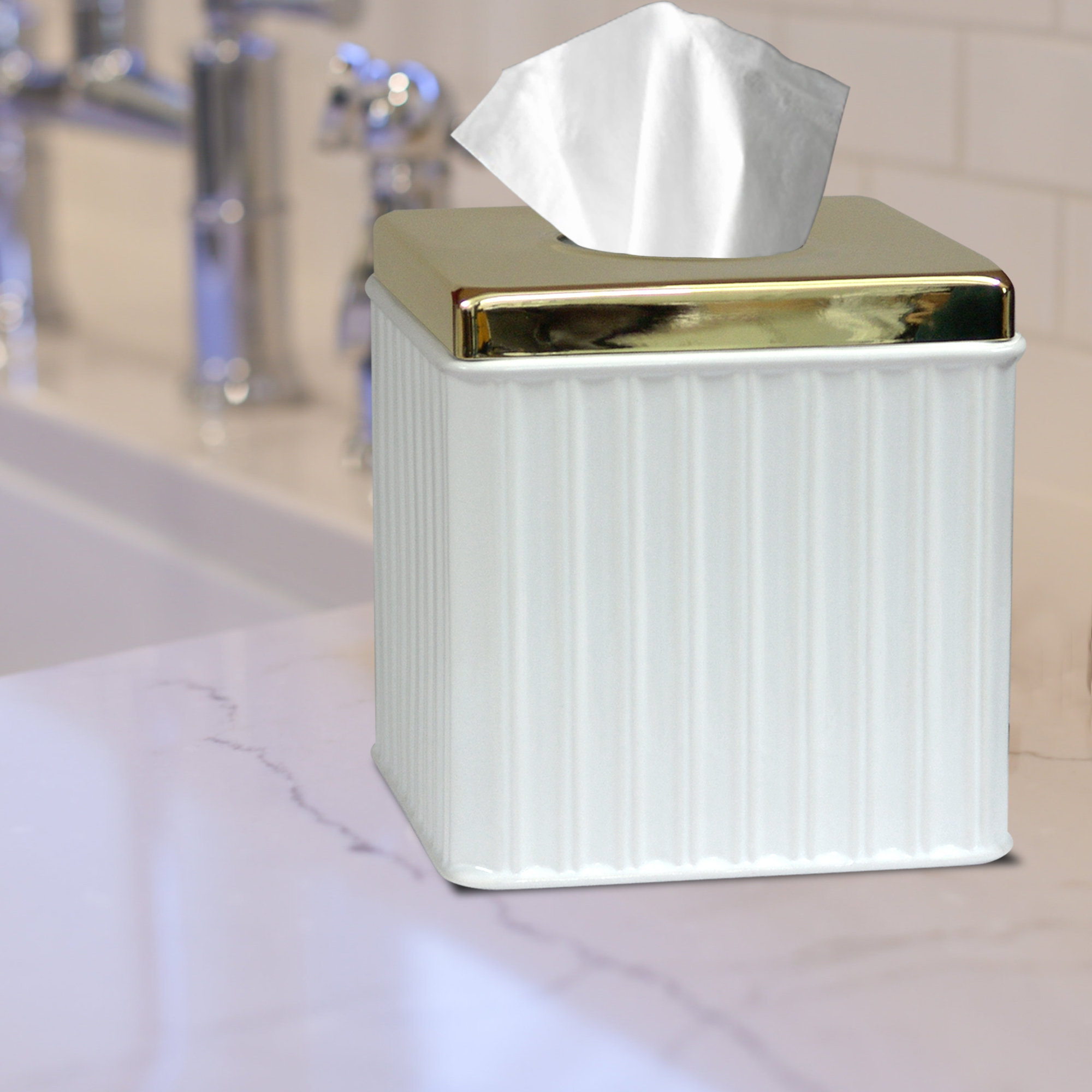 Mercer41 Andrade Ceramic Boutique Tissue Box Cover Reviews Wayfair Canada